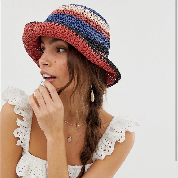 ASOS | Accessories | Asos Striped Straw Hat | Poshmark